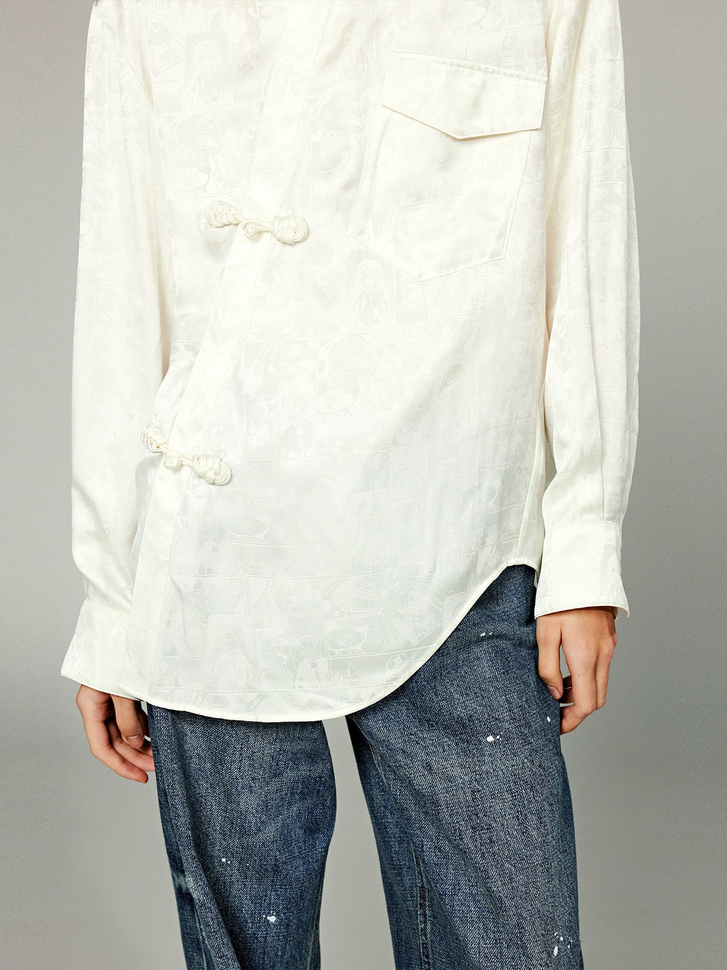 Jacquard New Chinese-style button-up shirt – UOOYAA